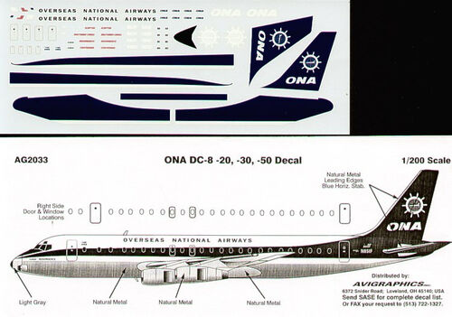 Avigraphics 2033 Douglas DC-8-20/-30/-50 - ONA Decals