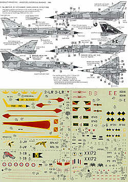 Modeldecal 086 RAF Hawker Hunter and BAe Hawk T.1 & Armee de L'Air Mirage III E Decals