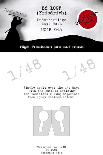 DEAD Design Models UC48045 Messerschmitt Me-109 F - Undercarriage Bays Masks (for Hasegawa kits)