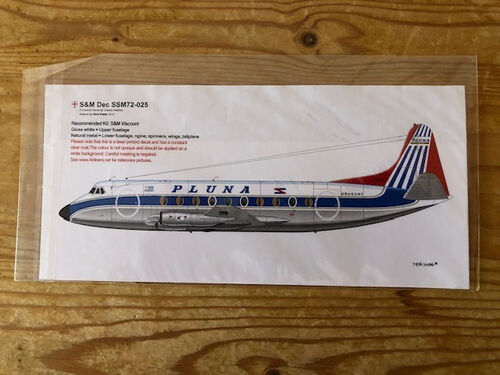 S & M Models 44-025 Vickers Viscount Pluna (MB) (it says 1:72nd on the decal and on the instructions but it is 1:144)