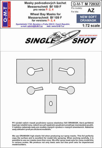 Quick Model Details M72032 Messerschmitt Bf-109 F-2 / F-4 - wheel bay paint masks (for AZ Models kits