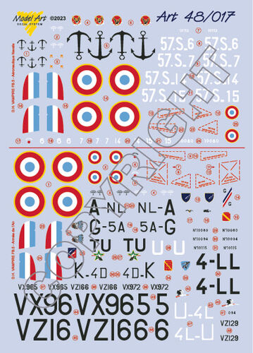 Model Art 48017 de Havilland Vampire FB.5 / Mk.5 in French Service