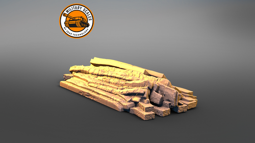 IDAP Technology PMI0286D Stack Of Wooden Planks On Trailer For A Star