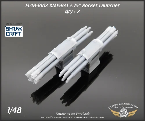 Flying Leathernecks 48-8102 XM158A1 2.75' Rocket Launcher - 3D-Printed (2 pcs)