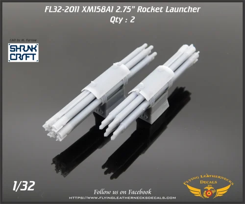 Flying Leathernecks 32-2011 XM158A1 2.75' Rocket Launcher - 3D-Printed