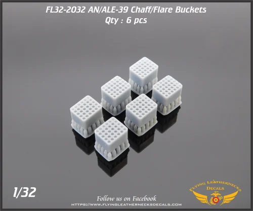 Flying Leathernecks 32-2032 AN/ALE-39 Chaff/Flare buckets - 3D-Printed (6 pcs)