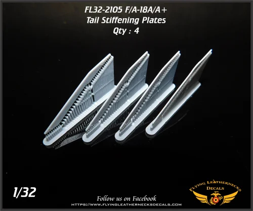 Flying Leathernecks 32-2105 Boeing F/A-18A/A+ - Tail Stiffening Plates - 3D printed (4 pcs)