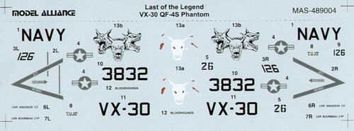 Model Alliance 489004 McDonnell QF-4 S Phantom - 3832 VX-30 Bloodhounds The Last of the Legend