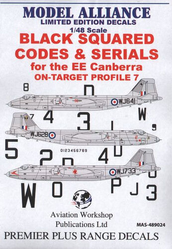 Model Alliance 489024 Black Squared Codes and Serials for BAC/EE Canberras