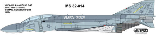 Milspec 32014 McDonnell F-4 S Phantom - VMFA-333 Buno 155515/DN102 Shamrocks MCAS Beaufort (1980s)
