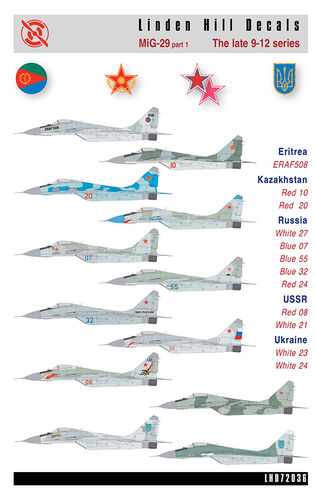 Linden Hill 72036 Mikoyan MiG-29 9-12 (12 schemes)