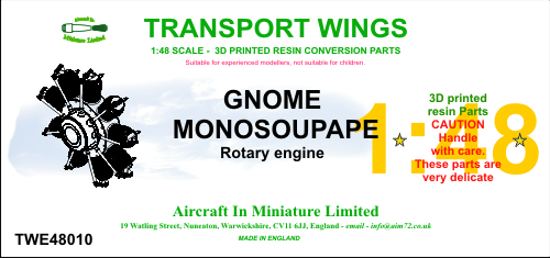 Aircraft In Miniature Ltd TWE48010 Rhone Monosoupape Engine