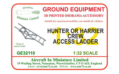 Aircraft In Miniature Ltd GE32110 Hawker Hunter F.6 & BAe Harrier GR.3 - Crew Ladder (for Revell kits)