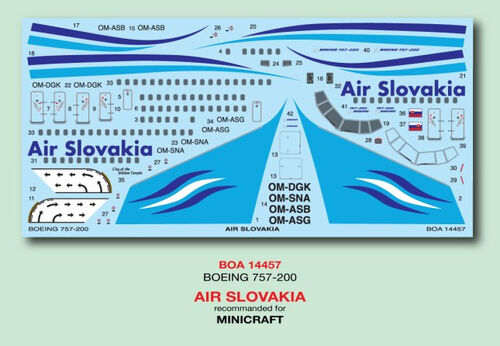 BOA Decals 14457 Boeing 757-200 Air Slovakia (for Minicraft kits)