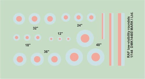 Mark I Decals DMK14480 RAF Low-Vis Roundels (2 sheets)