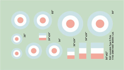 Mark I Decals DMK14481 RAF Type D Low-Vis Roundels (2 sheets)