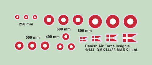 Mark I Decals DMK14483 Danish Air Force Insignia (2 sheets)