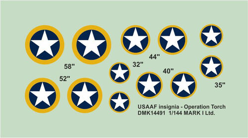 Mark I Decals DMK14491 USAAF insignia - Operation Torch (2 sheets)