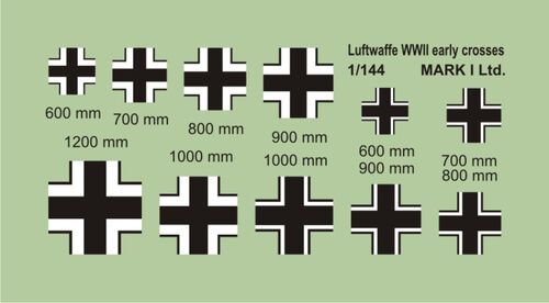 Mark I Decals DMK14421 Luftwaffe Crosses (Balkenkreuz) early type (2 sheets)