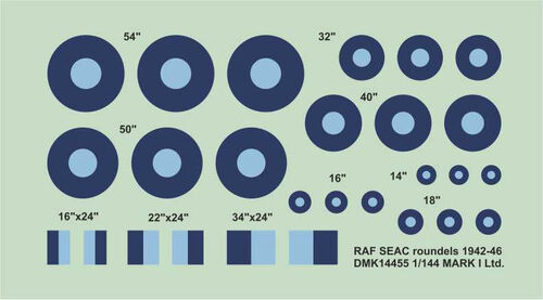 Mark I Decals DMK14455 SEAC Roundels 1942-1946 (2 sheets)