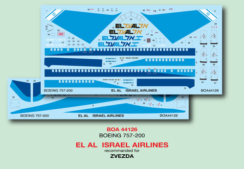 BOA Decals 144126 Boeing 757-200 EL AL Airlines - older livery (for Zvezda kits)