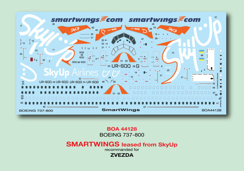 BOA Decals 144128 Boeing 737-800 - Smartwings SkyUp (designed to be used with Zvezda kits)