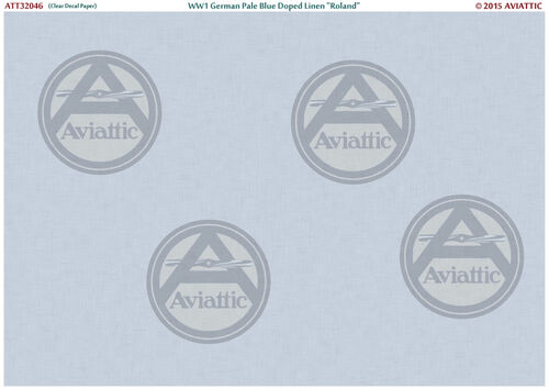 Aviattic ATT32054 German WWI Pale Blue Doped Linen 'Roland' - printed on white decal paper