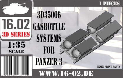 Custom scale 3D35006 Gasbottle Systems For Panzer 3
