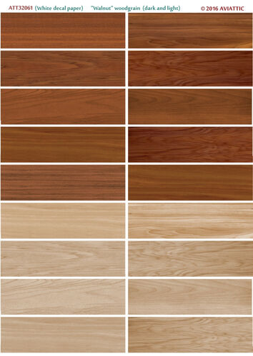 Aviattic ATT32061 Walnut woodgrain - dark and light (white decal paper)