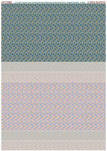 Aviattic ATT72002 4 colour “lozenge” - full pattern width for upper and lower surfaces inc. interior reversed (faded)