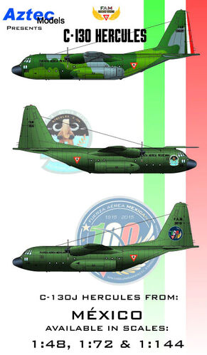 Aztec 144D58 Lockheed C-130 J Hercules - Mexican Air Force (mix print decal) (ex RAF XV222 C-130K C.1)