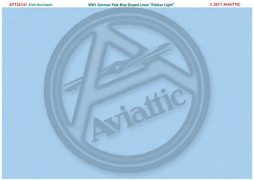 Aviattic ATT32141 German WWI pale blue doped linen 'Fokker Light' (clear decal paper)