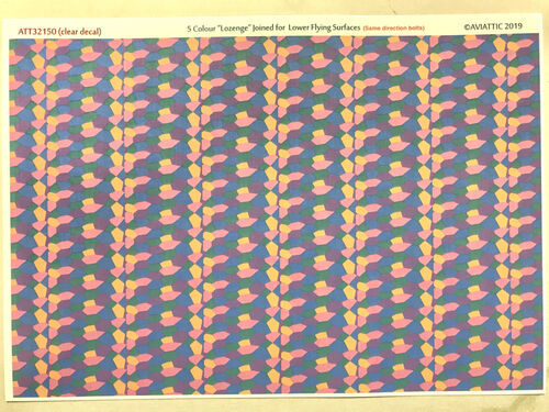 Aviattic ATT32150 5 colour 'lozenge' - joined for lower flying surfaces - same direction bolts (clear decal)