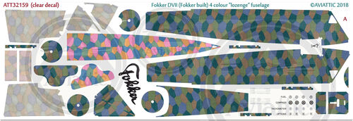 Aviattic ATT32159 Fokker D.VII (Fokker built) - 4 colour 'lozenge' fuselage