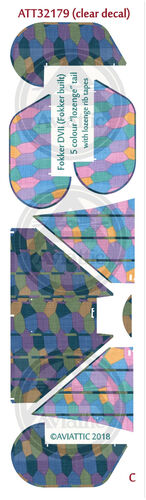 Aviattic ATT32179 Fokker D.VII (Fokker built) - 5 colour 'lozenge' tail with lozenge rib tapes