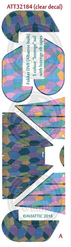 Aviattic ATT32184 Fokker D.VII (Albatros built) - 5 colour 'lozenge' tail with lozenge rib tapes