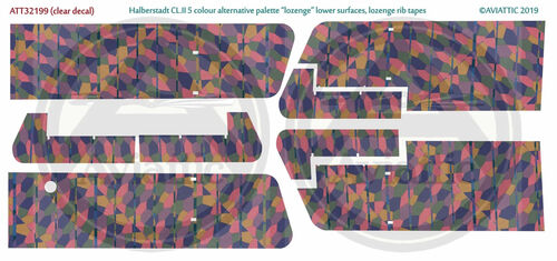 Aviattic ATT32199 Halberstadt CL.II - 5 colour alternative palette 'lozenge' upper surfaces w/lozenge rib tapes (clear decal paper)
