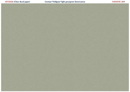 Aviattic ATT32226 Feldgrau 'light' grey green linen/canvas effect (clear decal paper)