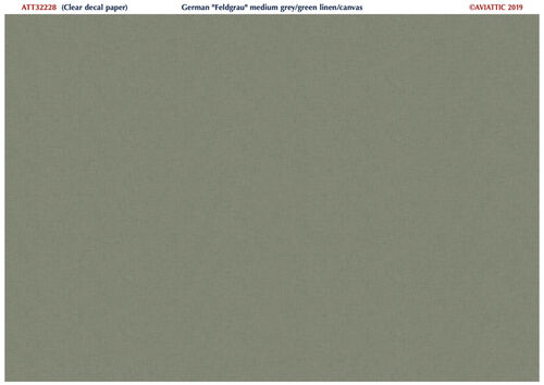 Aviattic ATT32228 Feldgrau 'medium' grey green linen/canvas effect (clear decal paper)