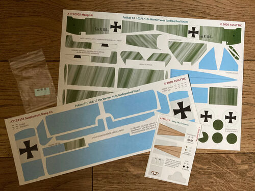 Aviattic ATT32303 Fokker F.I - 103/17 Ltn. Werner Voss - unbleached linen (for Meng kits)
