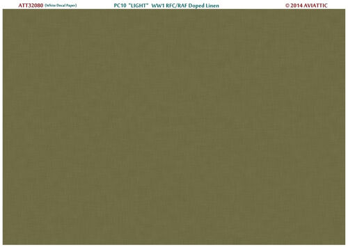 Aviattic ATT32080 RFC/RAF WWI PC10 light doped linen (white decal paper)