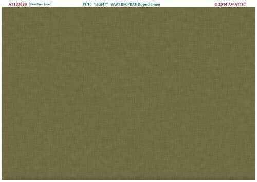 Aviattic ATT32089 RFC/RAF WWI PC10 light doped linen (clear decal paper)
