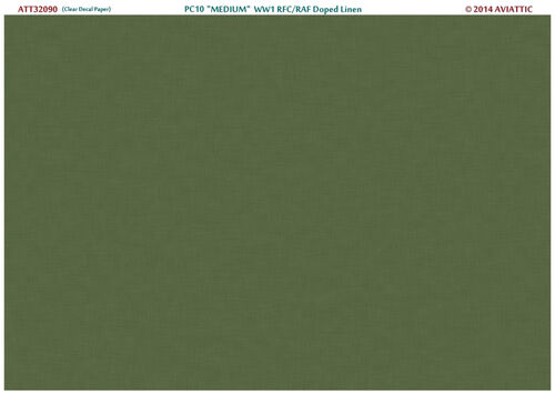 Aviattic ATT32090 RFC/RAF WWI PC10 medium doped linen (clear decal paper)