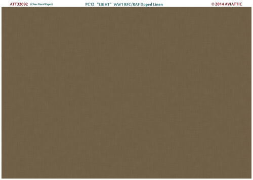 Aviattic ATT32092 RFC/RAF WWI PC12 light doped linen (clear decal paper)
