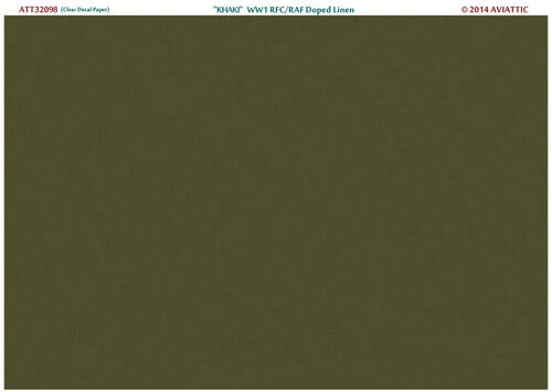 Aviattic ATT32098 RFC/RAF WWI khaki doped linen (clear decal paper)