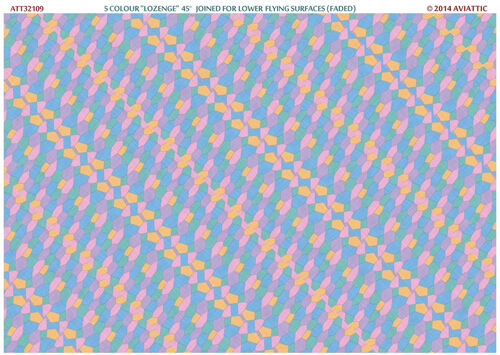 Aviattic ATT32109 5 colour 'lozenge' - 45 degrees joined for lower flying surfaces (faded)