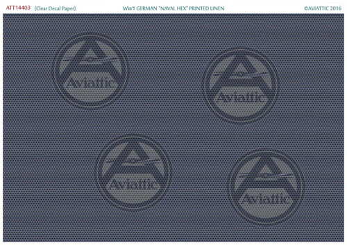 Aviattic ATT14403 German WWI 'Naval Hex' Printed Linen (Clear Decal Paper)