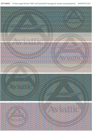 Aviattic ATT14407 4 colour upper and lower 'bolt' and 'joined bolt' Lozenge (inc.interior reversed pattern)