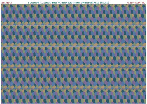 Aviattic ATT32013 5 colour 'lozenge' - full pattern width for upper surfaces (faded)