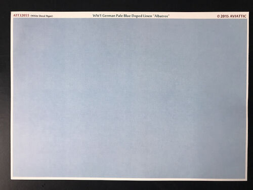 Aviattic ATT32055 German WWI Pale Blue Doped Linen 'Albatros' (printed on white decal paper)